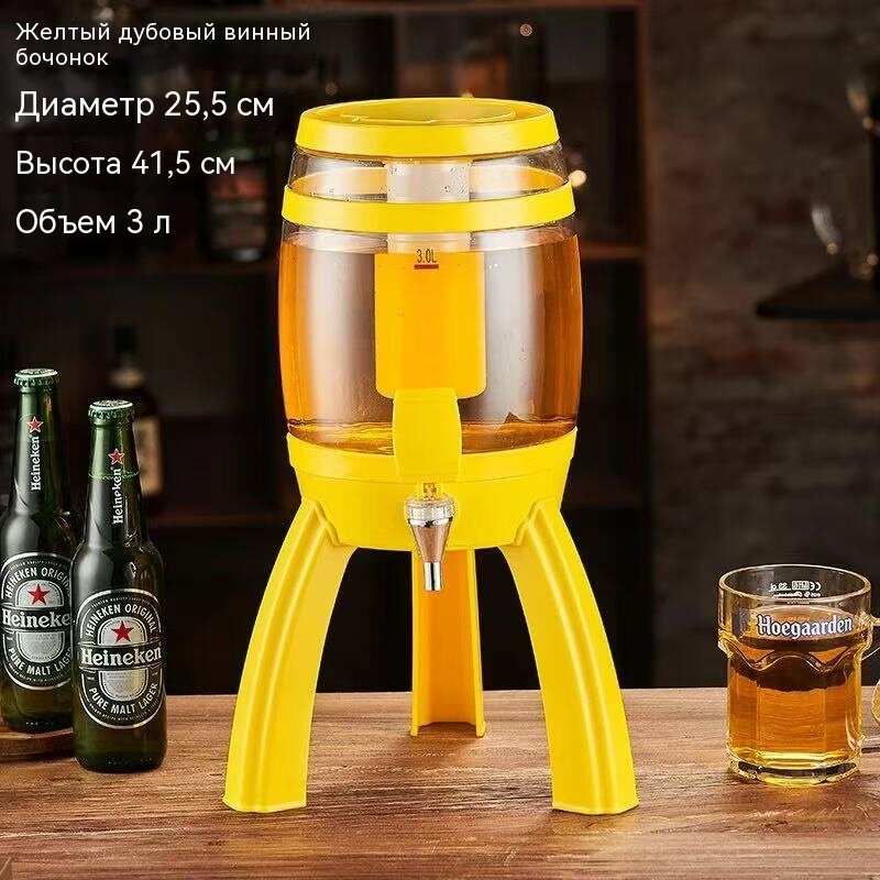 Пивная башня Бочка с подсветкой и краном, объем 3 литра