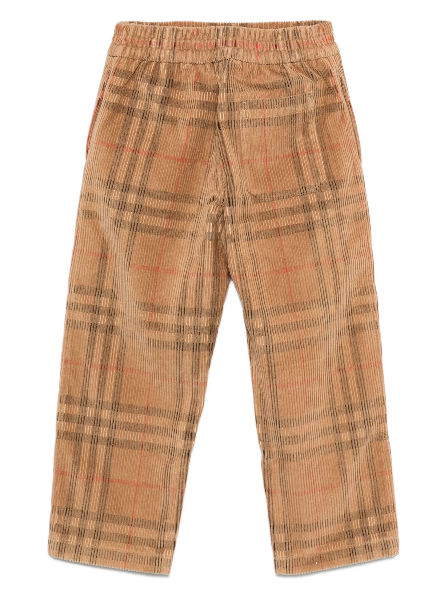 Брюки BURBERRY Checked corduroy trousers, размер 10 лет, коричневый — фото 1