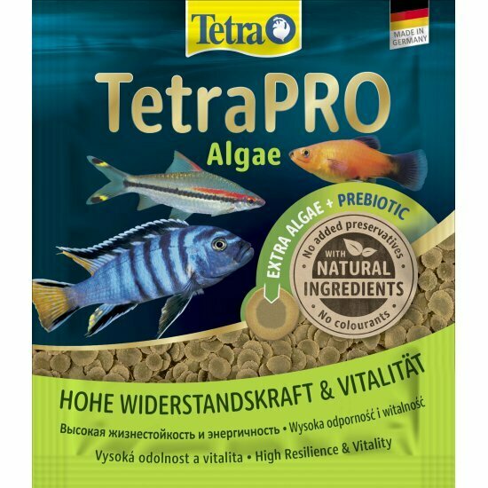 Корм для всех видов рыб со спирулиной Tetra Pro Algae 12г чипсы