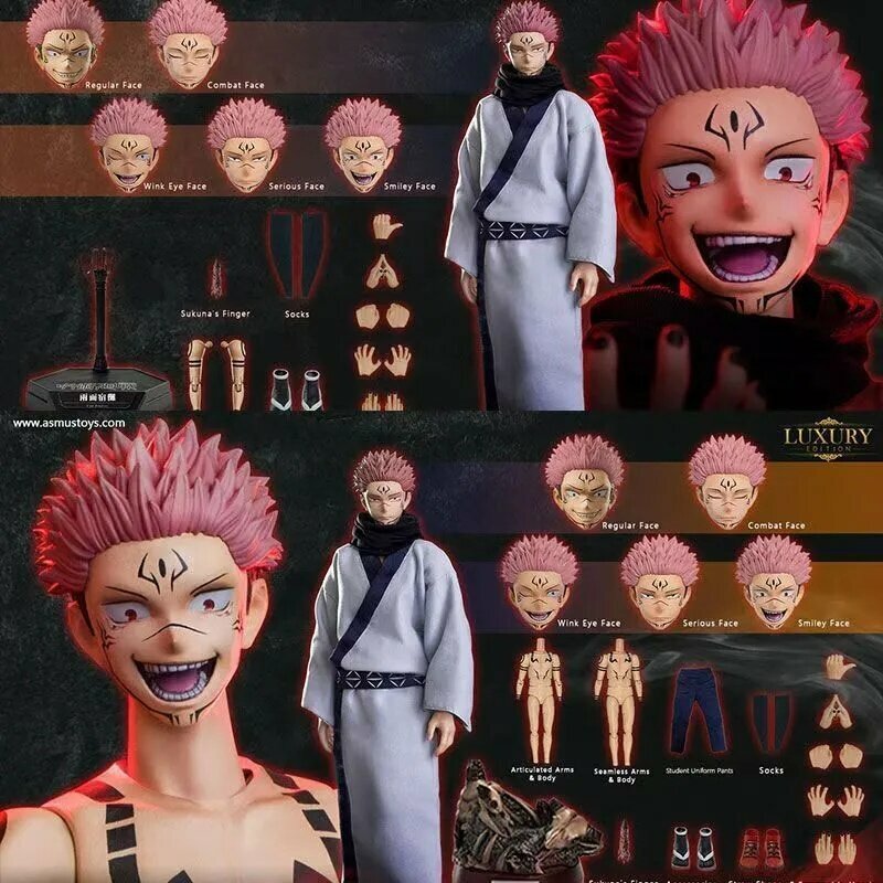 Магическая битва фигурка, Asmus Toys 1/6 Рамён Сукуна JJKS05, Jujutsu Kaisen Yuji Itadori
