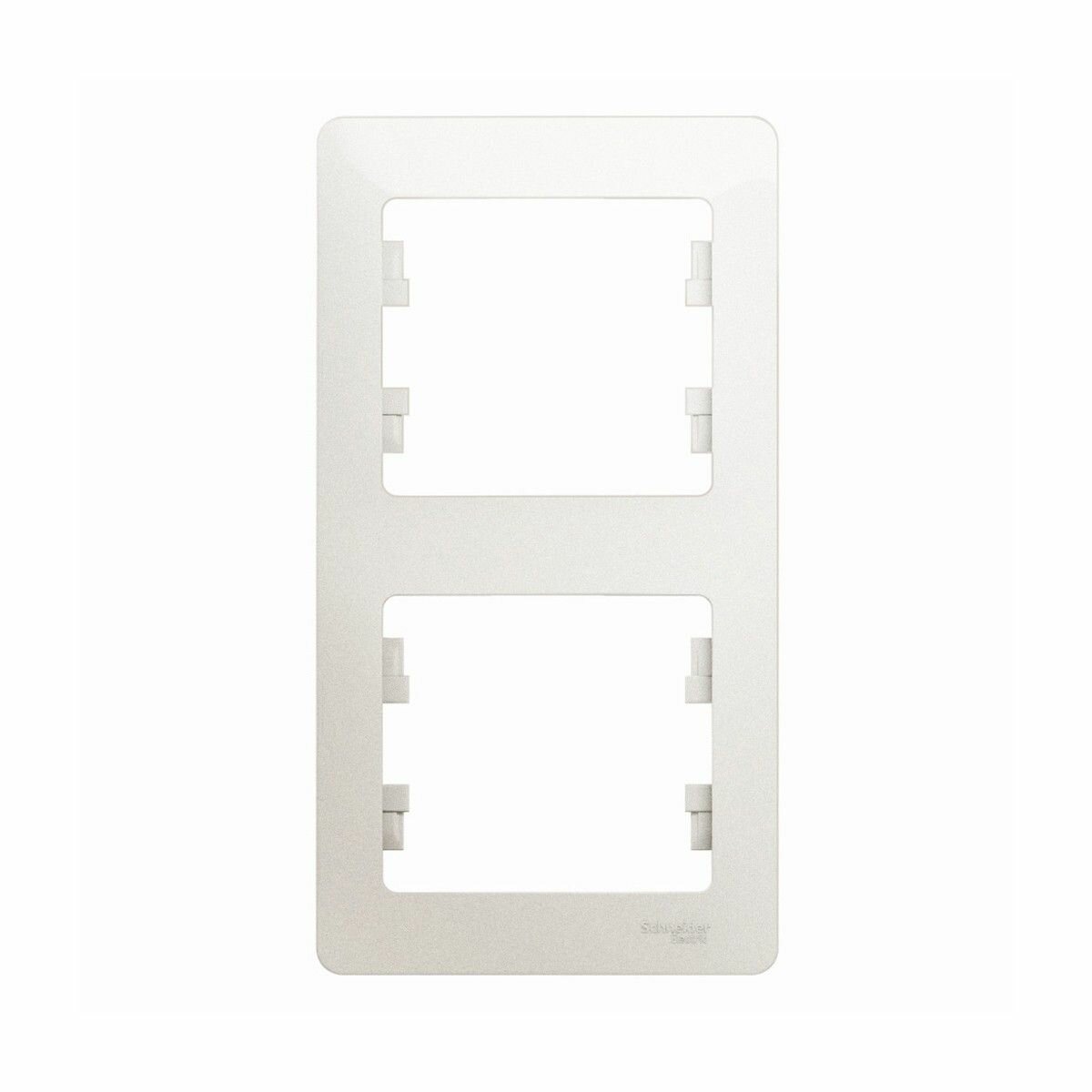 Рамка под розетку Systeme Electric "Glossa" двухместная, вертикальная, перламутр "Schneider"