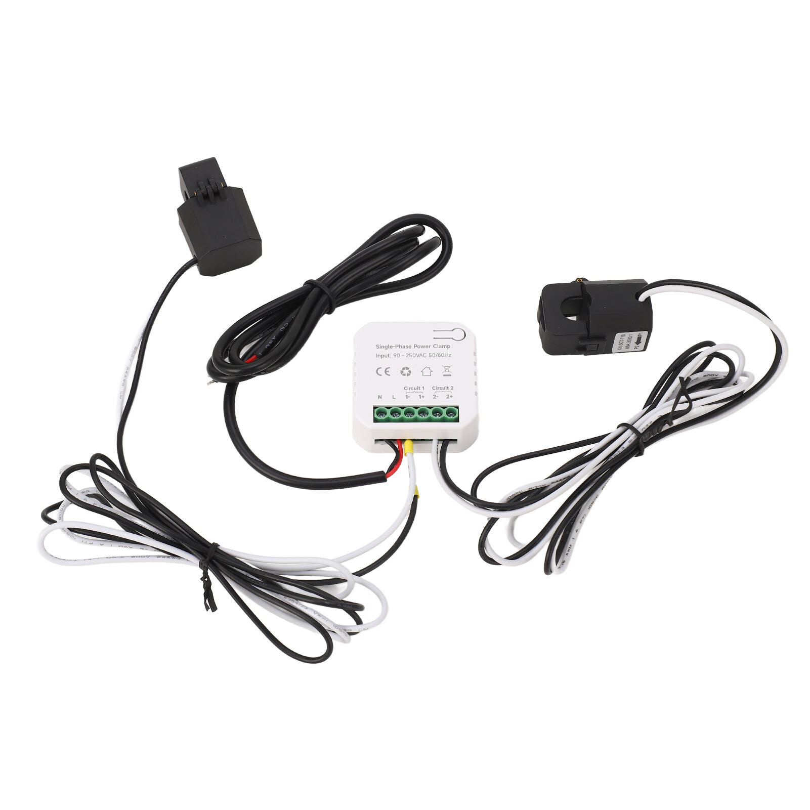 Умный двухсторонний WiFi-счетчик электроэнергии, монитор потребления электроэнергии в кВт/ч, 90–250 В переменного тока с двумя трансформаторами тока 80 А для приложения Tuya и ZigBee