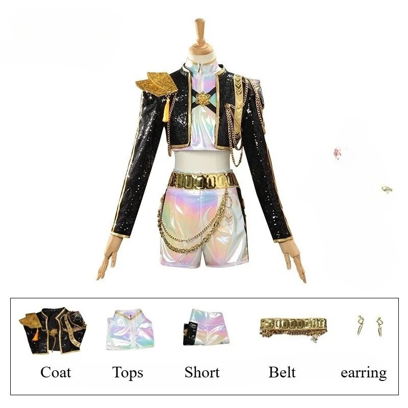 Рumi Косплей Костюм Аниме Демон Черно-Золотой S, rumi costume