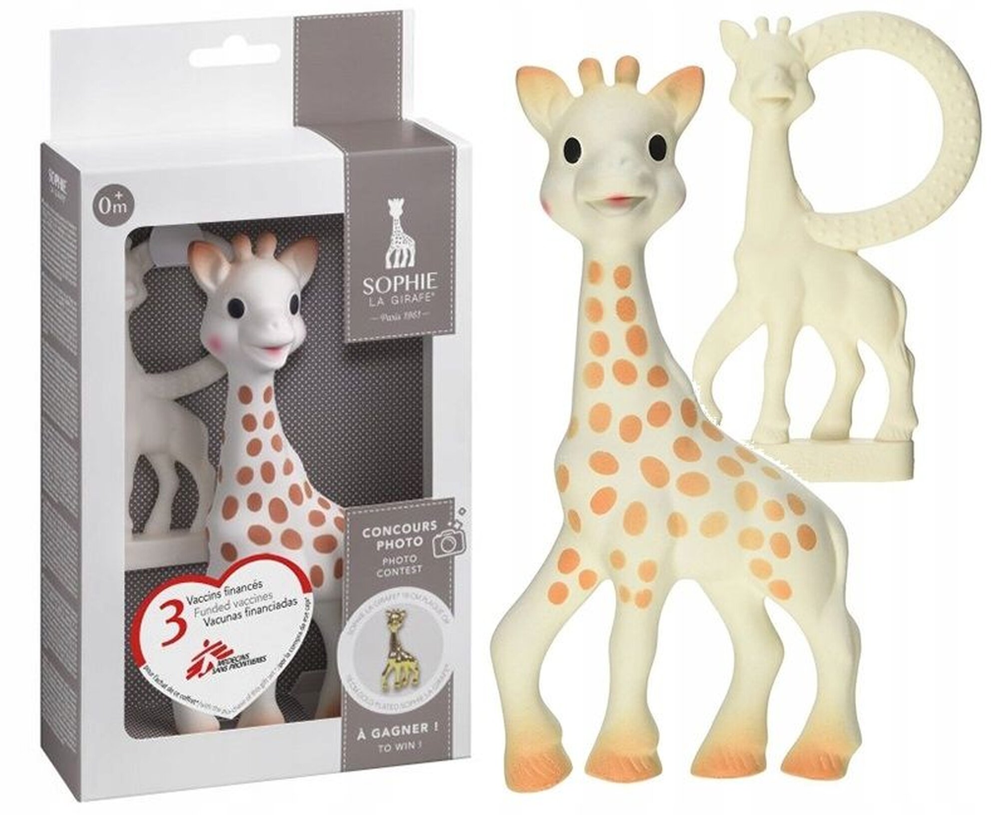 Набор прорезывателей Sophie la girafe - Подарочный набор: классический Жираф Софи + маленький прорезыватель - 516510