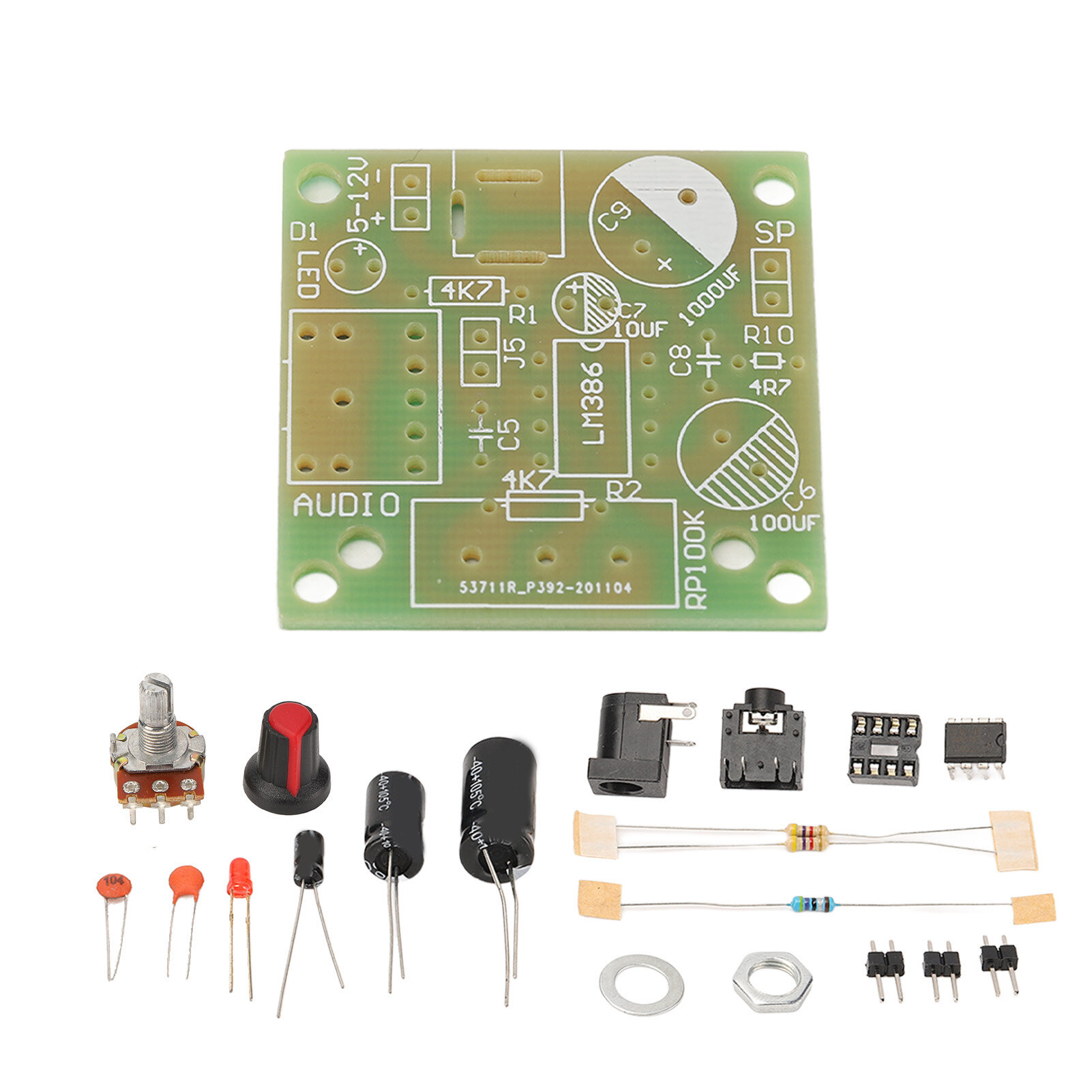 Комплект аудиоусилителя LM386, суперминиатюрный электронный модуль для самостоятельной сборки, плата FR4‑A, 3‑12 В