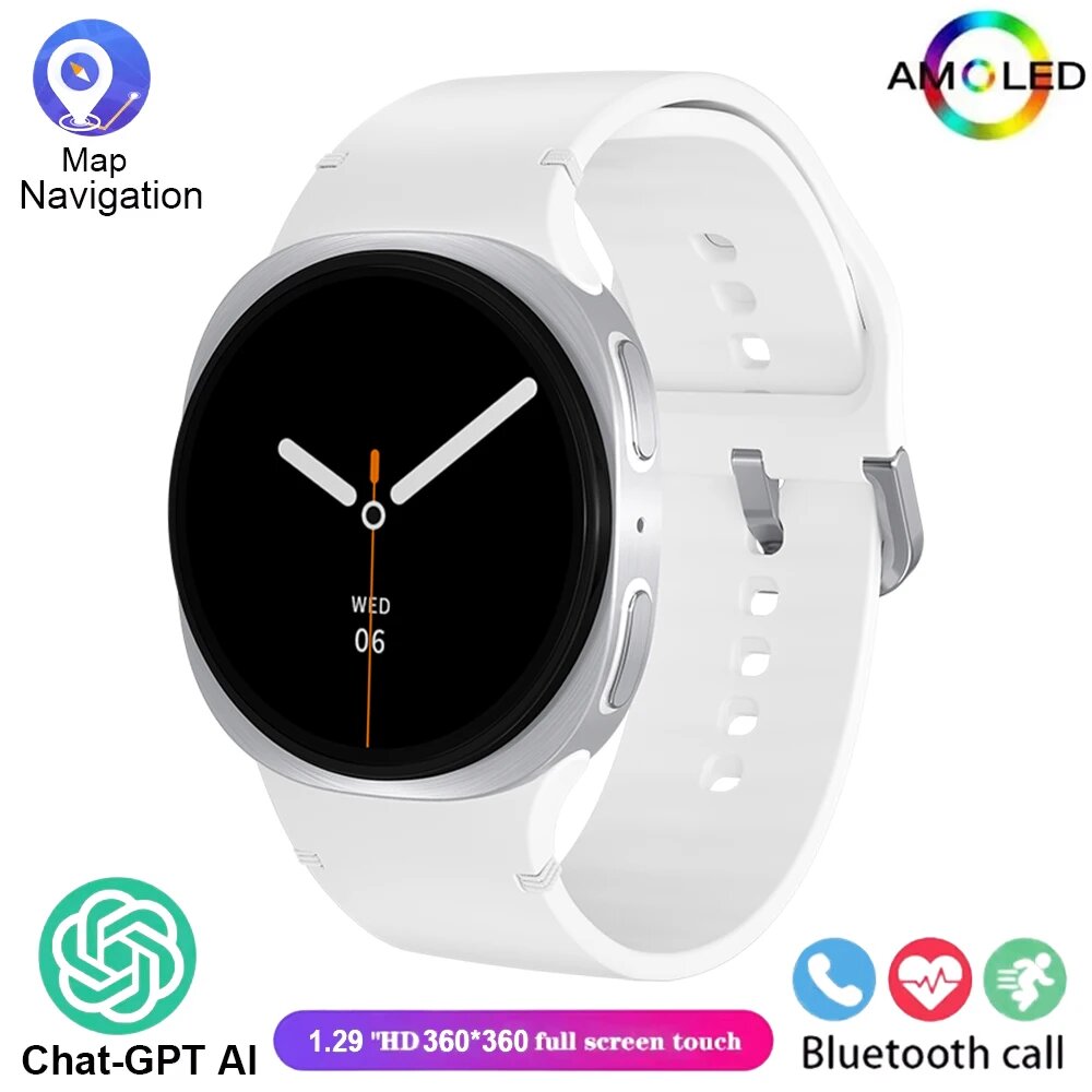 Белый Smart Watch AMOLED GPS Bluetooth для спорта
