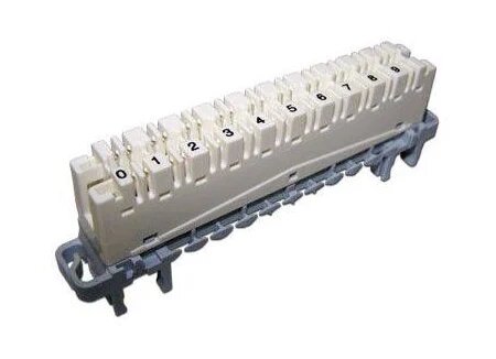 Плинт Lanmaster TWT-LSA10P-DIS-09 10 пар LSA-PROFIL размык. ABS пластик белый