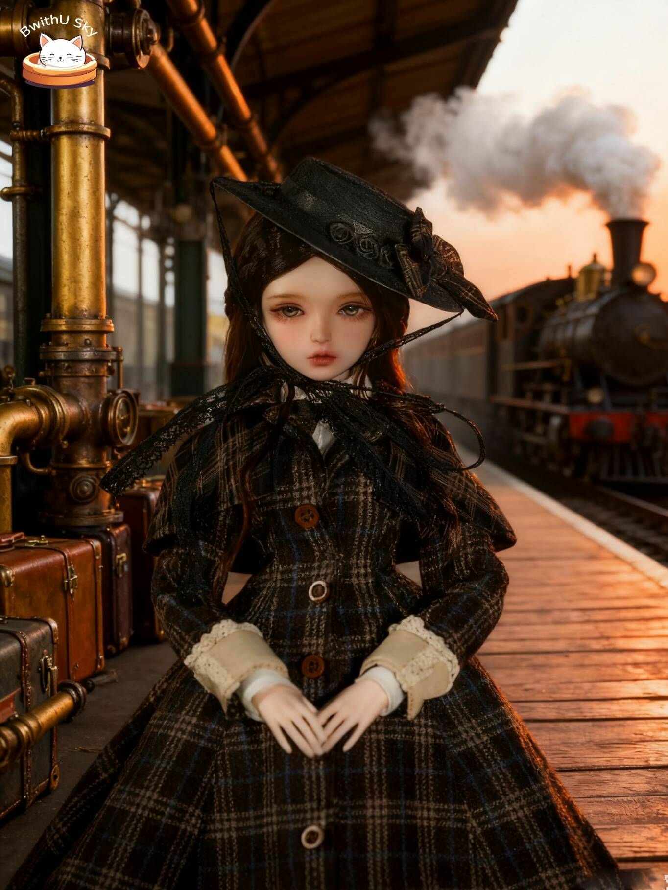 BwithUSky Sylvi - BJD Кукла в Винтажном Стиле Элегантное Лицо и Детализированный Образ