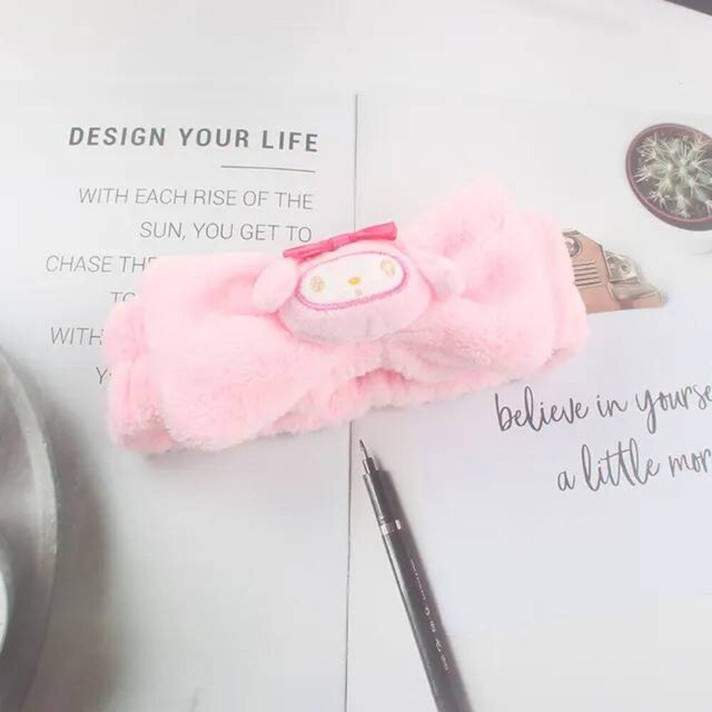 Милая плюшевая повязка на голову Hello Kitty от Sanrio, симпатичный бантик, украшение для волос, аксессуары для умывания лица.