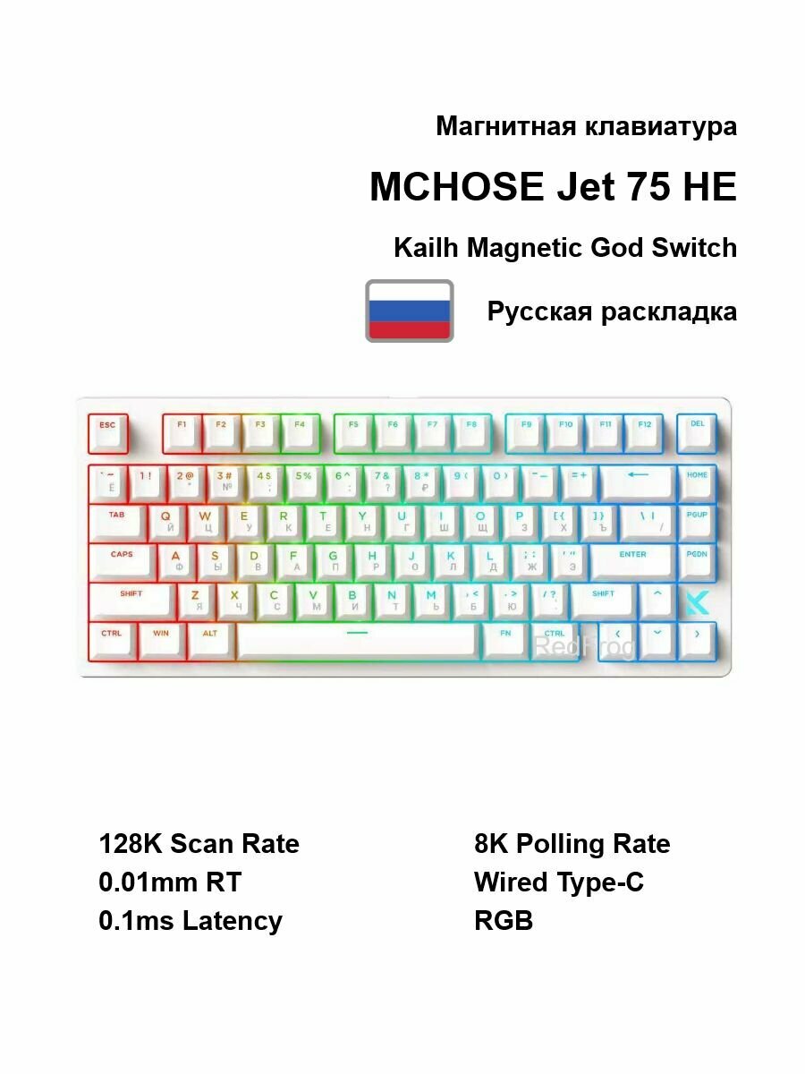 Клавиатура MCHOSE Jet 75, cishen, white, russian