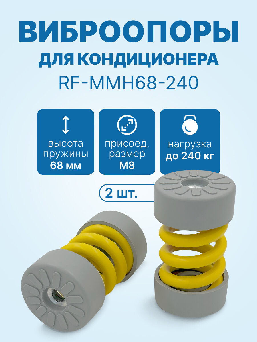 Антивибрационные опоры RF-MMH68-240 (2 шт, до 240 кг, желтые)