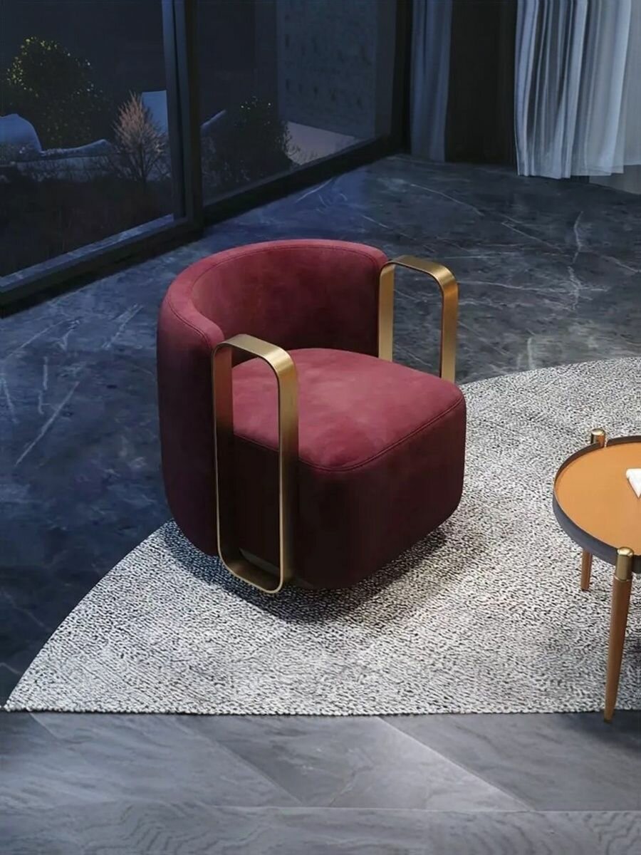 Дизайнерское кресло крутящееся с золотым основанием, ORIENTALE