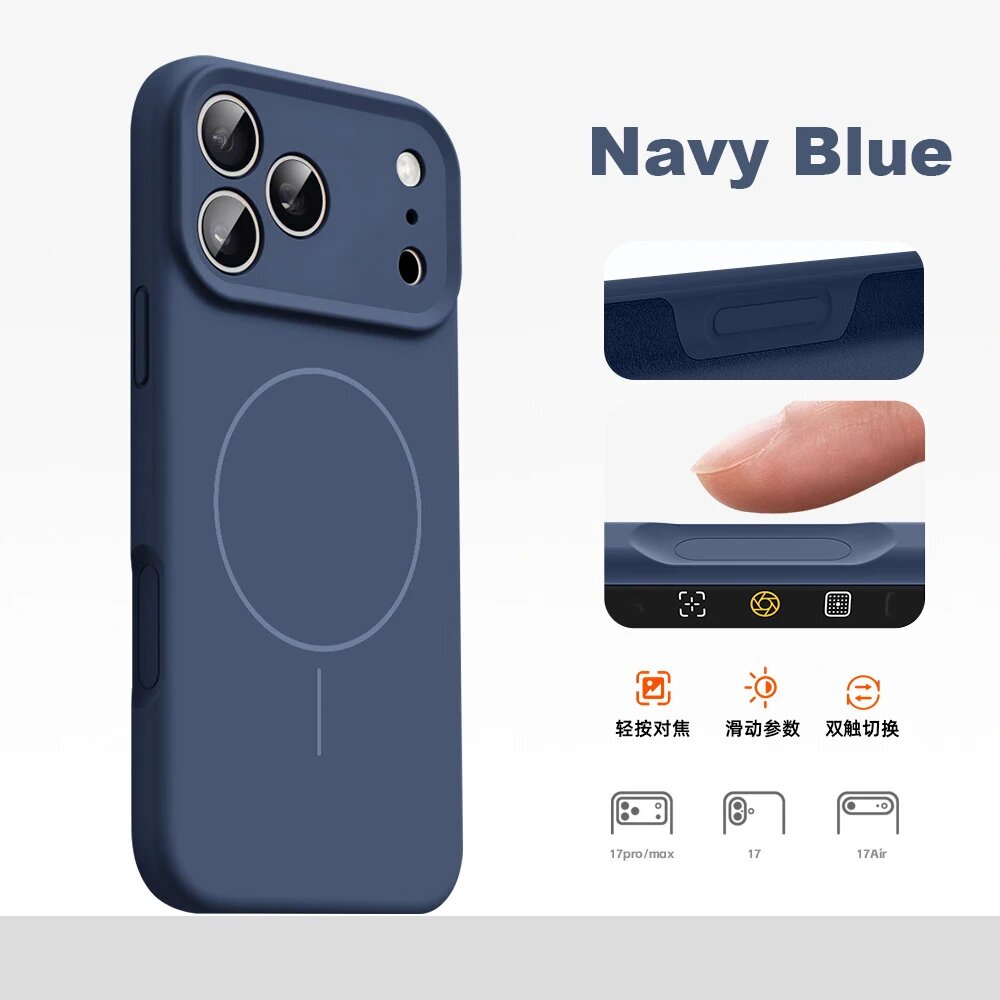 Чехол для iPhone 16 Pro Max, Синий (Deep Blue), Magsafe