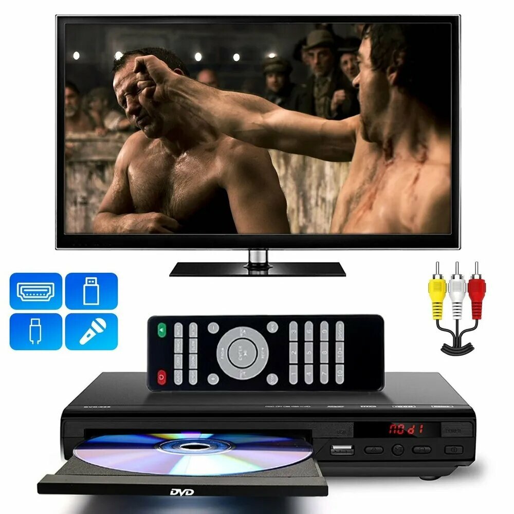 Домашний мини-DVD-плеер HSSM, проигрыватели компакт-дисков для телевизора, AV-стереовыход USB 720P, Домашний кинотеатр DVD