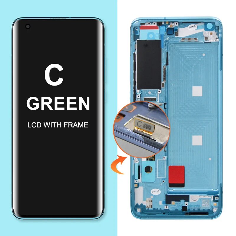 Для Xiaomi Mi 10 5G, для Xiaomi Mi 10 Pro 5G (M2001J2G) — протестированный ЖК-дисплей C Green Frame