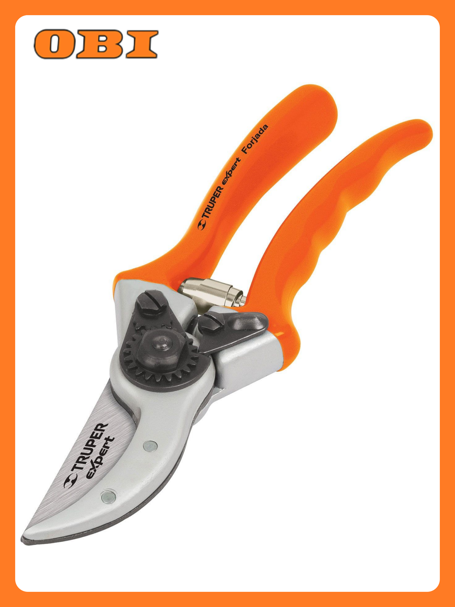Секатор Truper T-45X, профессиональный, с храповым механизмом, сталь, алюминий, оранжевый