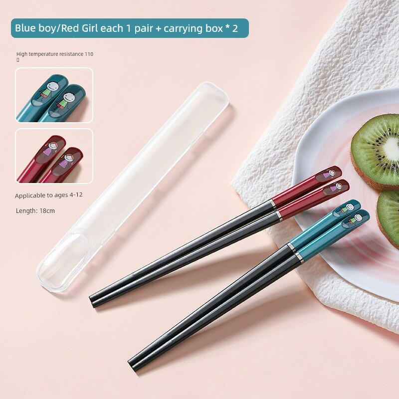 Детские специальные палочки для еды для детей от 6 до 12 лет, палочки для еды из сплава, антибактериальные и