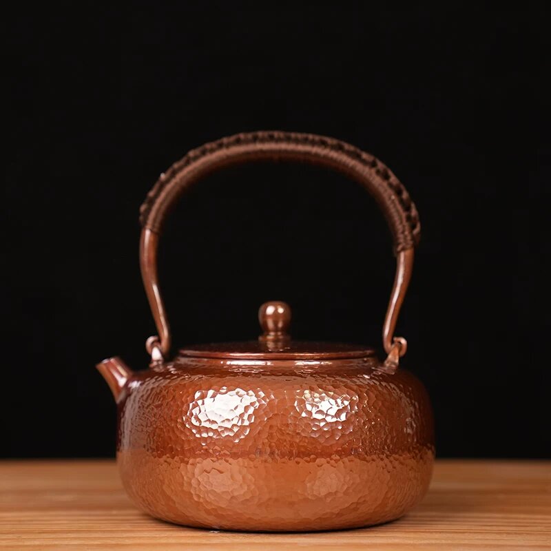Медный чайник Baierreni для кипячения воды и заваривания чая, чайник из чистой меди для домашнего использования, ручной