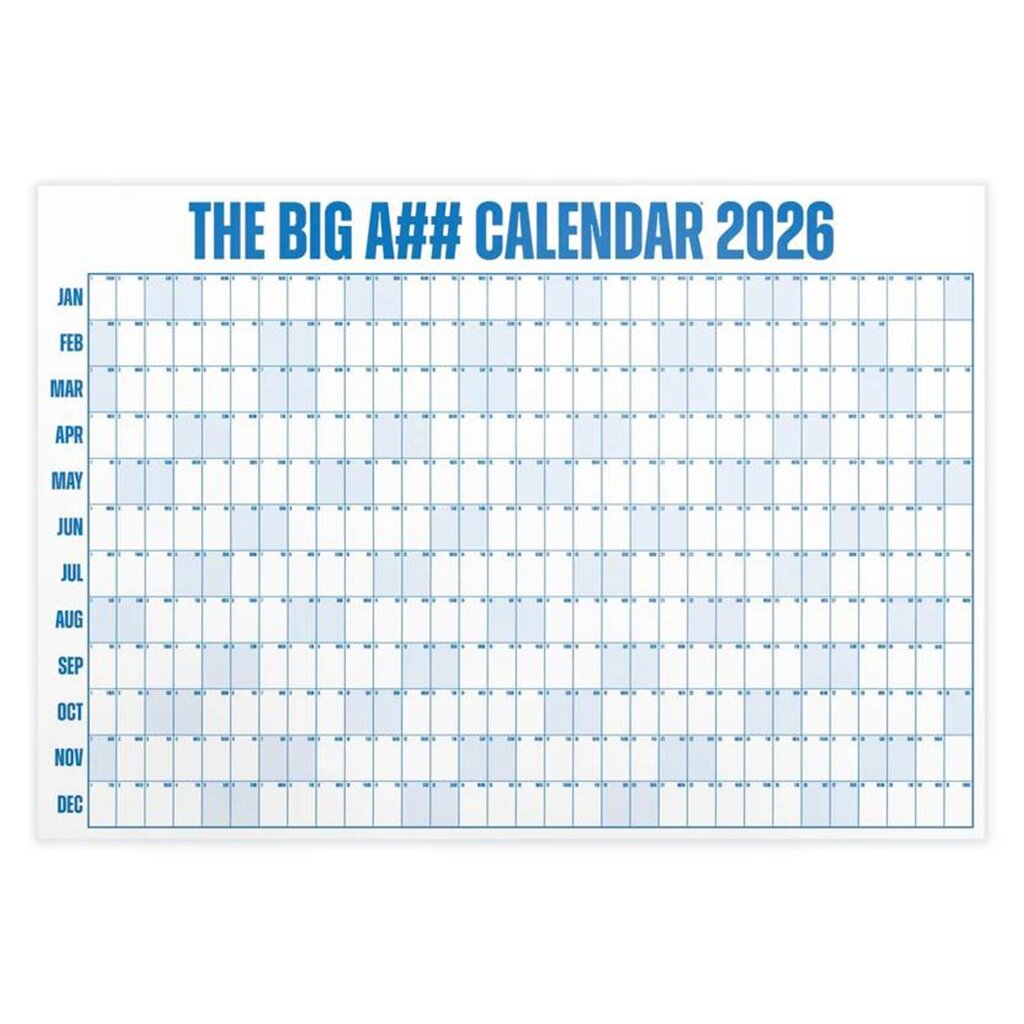 Календарь на весь 2026 год большого размера-синий-1 Календарь