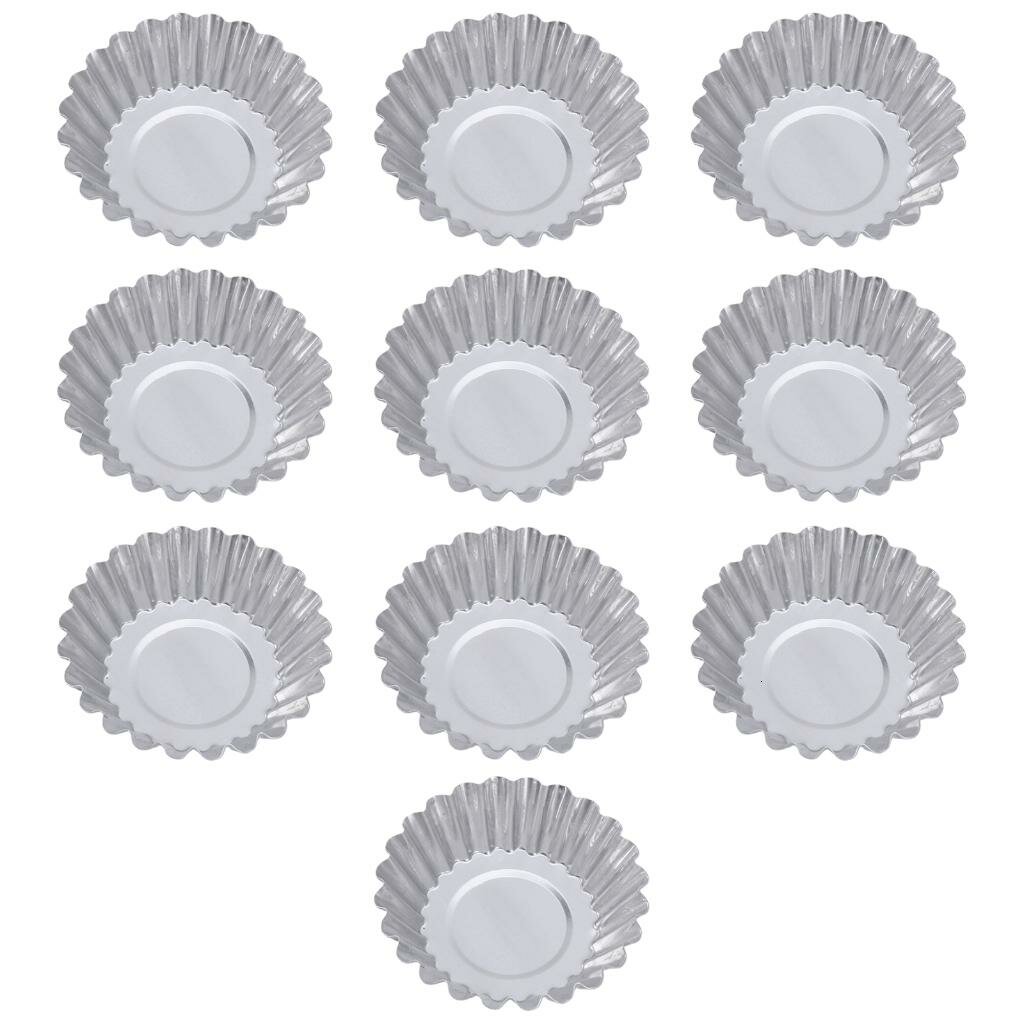 10 алюминиевых формочек для кексов