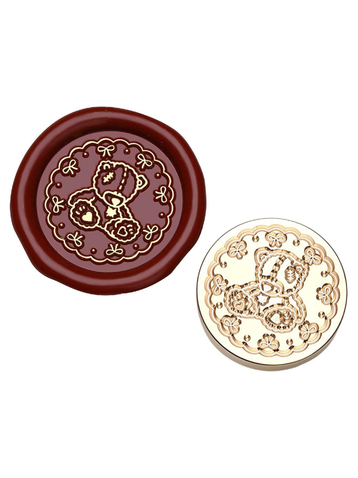 Штамп с восковой печатью маленького медведя Винтажная головка штампа для печати конверта с письмом