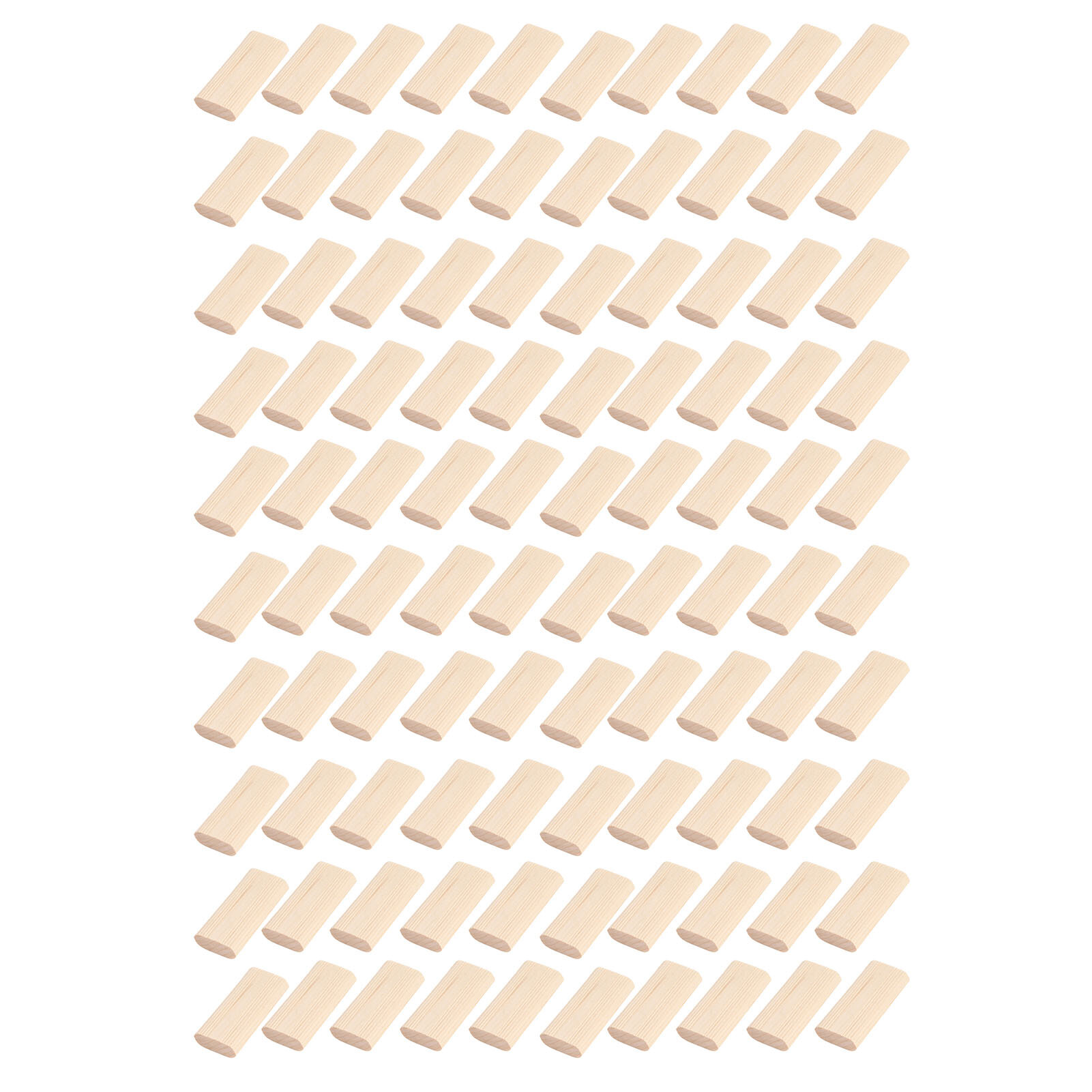 100 деревянных дюбелей 8x22x50 мм из бука с пазами для деревообработки, сборки мебели и изготовления шкафов.