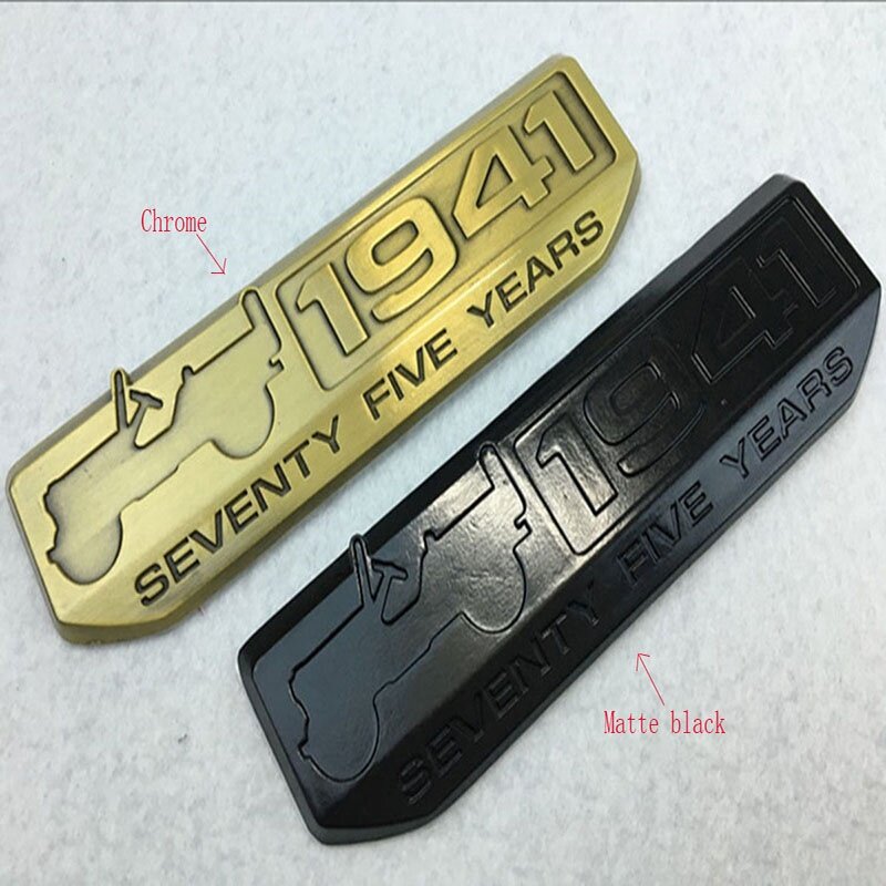 Эмблема металл 1941 универсальная для джип с высококачественной черной хромированной отделкой матовая черная