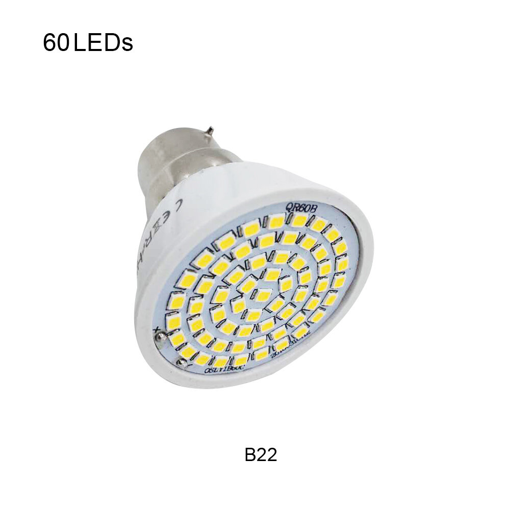 220V B22 светодиодная лампа прожекторная кукурузная лампа 60 светодиодов светодиодная лампа прожектор теплый белый свет