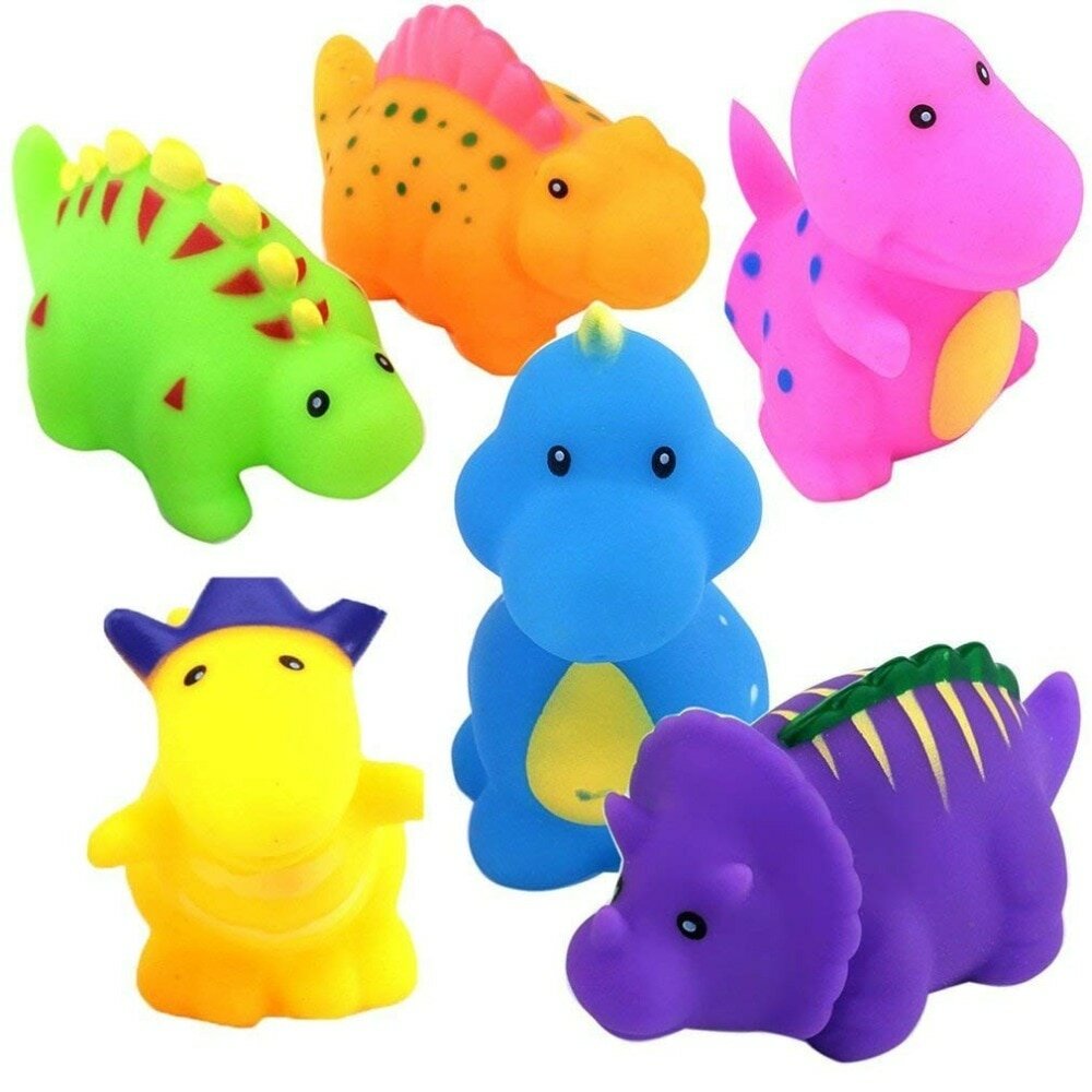 Динозавр Вода Детская Ванная Игрушка Подарок Дети Весело Ванная Игрушка Организатор 6pcs Ванная Игрушки Для Деня Дети (Цветный)