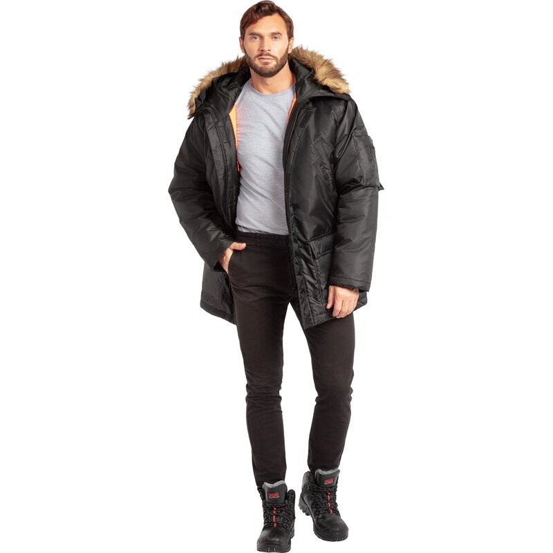 Куртка зим муж удл Аляска з66 чер 88-92/182-188