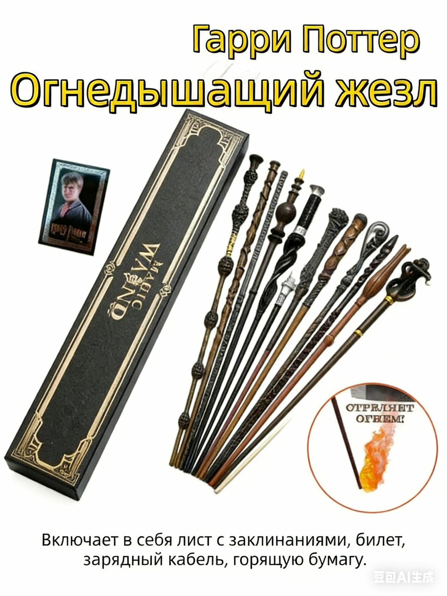 Волшебная палочка Гарри Поттера/стреляет огнем