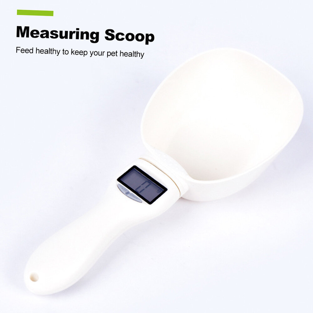Мерная ложка-чашка для корма домашних животных, совок, со светодиодным дисплеем, для собак