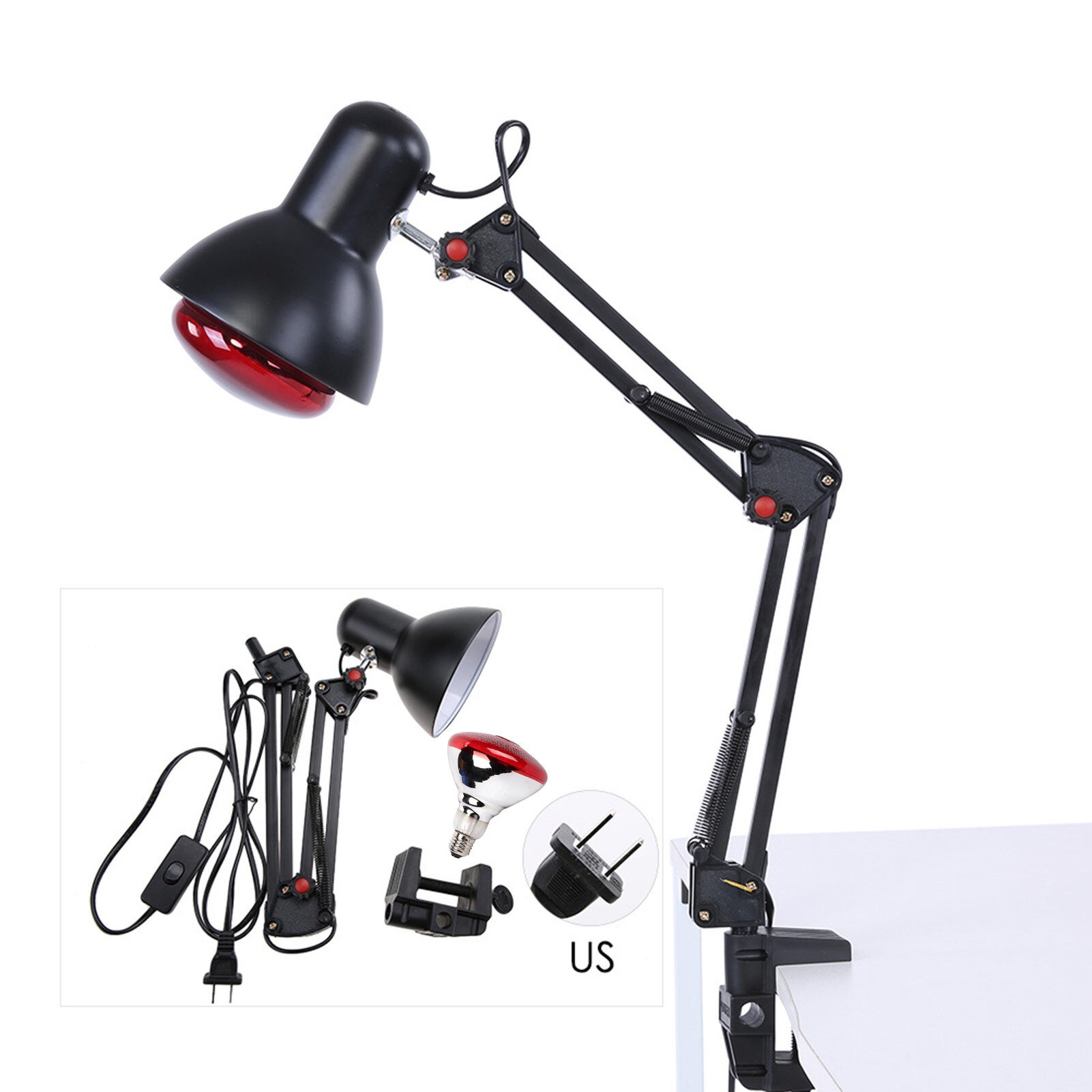 Инфракрасная тепловая физиотерапевтическая лампа, нагревательная терапия, свет, облегчение боли, здравоохранение, черный