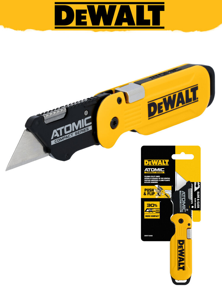 DEWALT DWHT10990 Atomic Compact Flip Компактный складной нож острый ручной режущий инструмент с управлением одной рукой