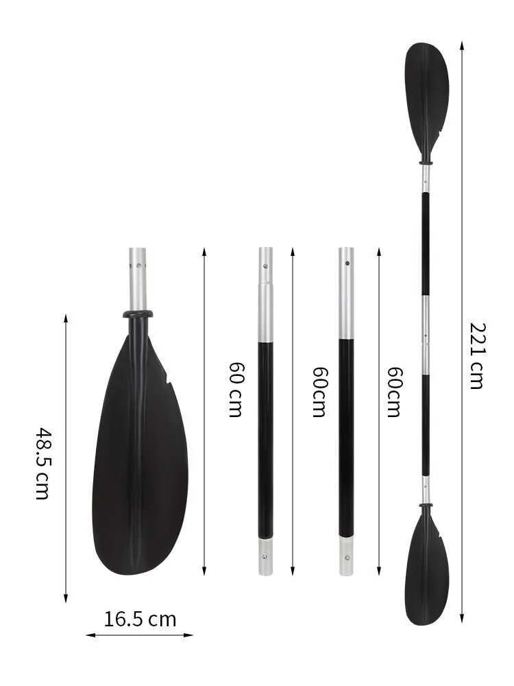 Черная четырехступенчатая двойная награда BLACK FOUR - LEG DOUBLE - TIPPED PADDLE — фото 1