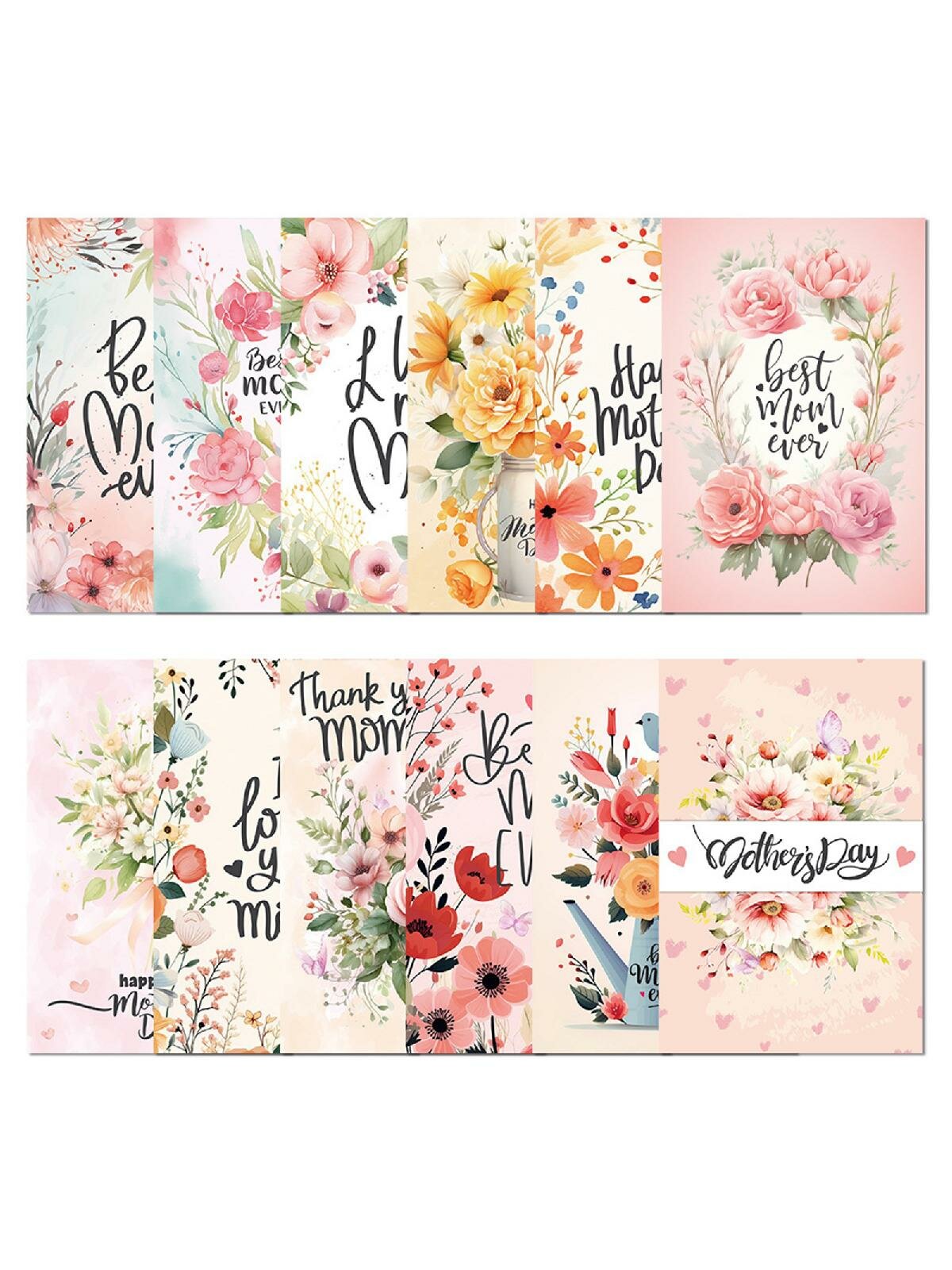 12шт Набор открыток ко Дню матери с конвертами Поздравительные открытки ручной работы для мамы