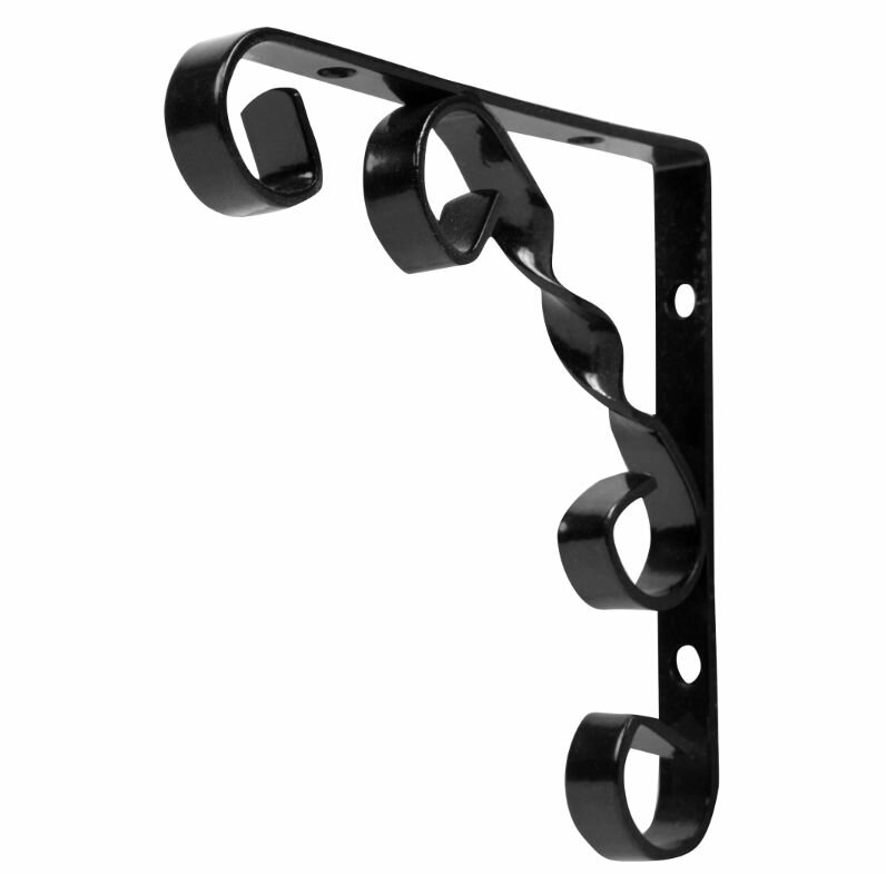 Кронштейн для полки Larvij Орнамент 10x10 см нагрузка до 21 кг металл цвет чёрный