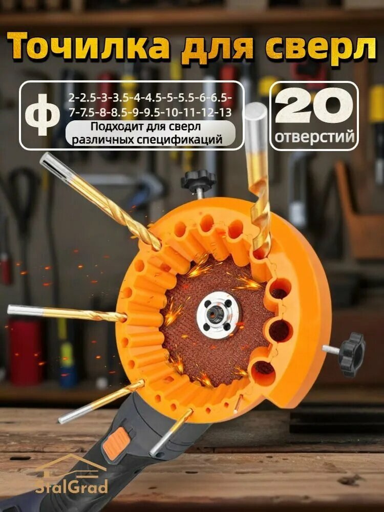Апгрейд-точилка для сверл на болгарку, Насадка для заточки сверл УШМ