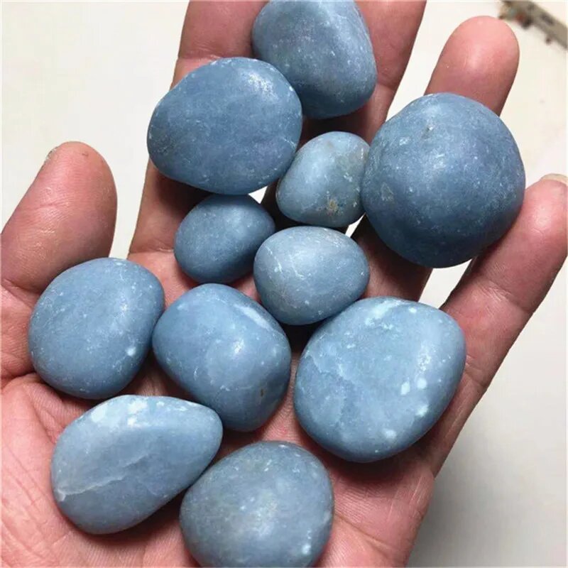 Натуральные голубые анжелитовые камни Sisterstone для дома