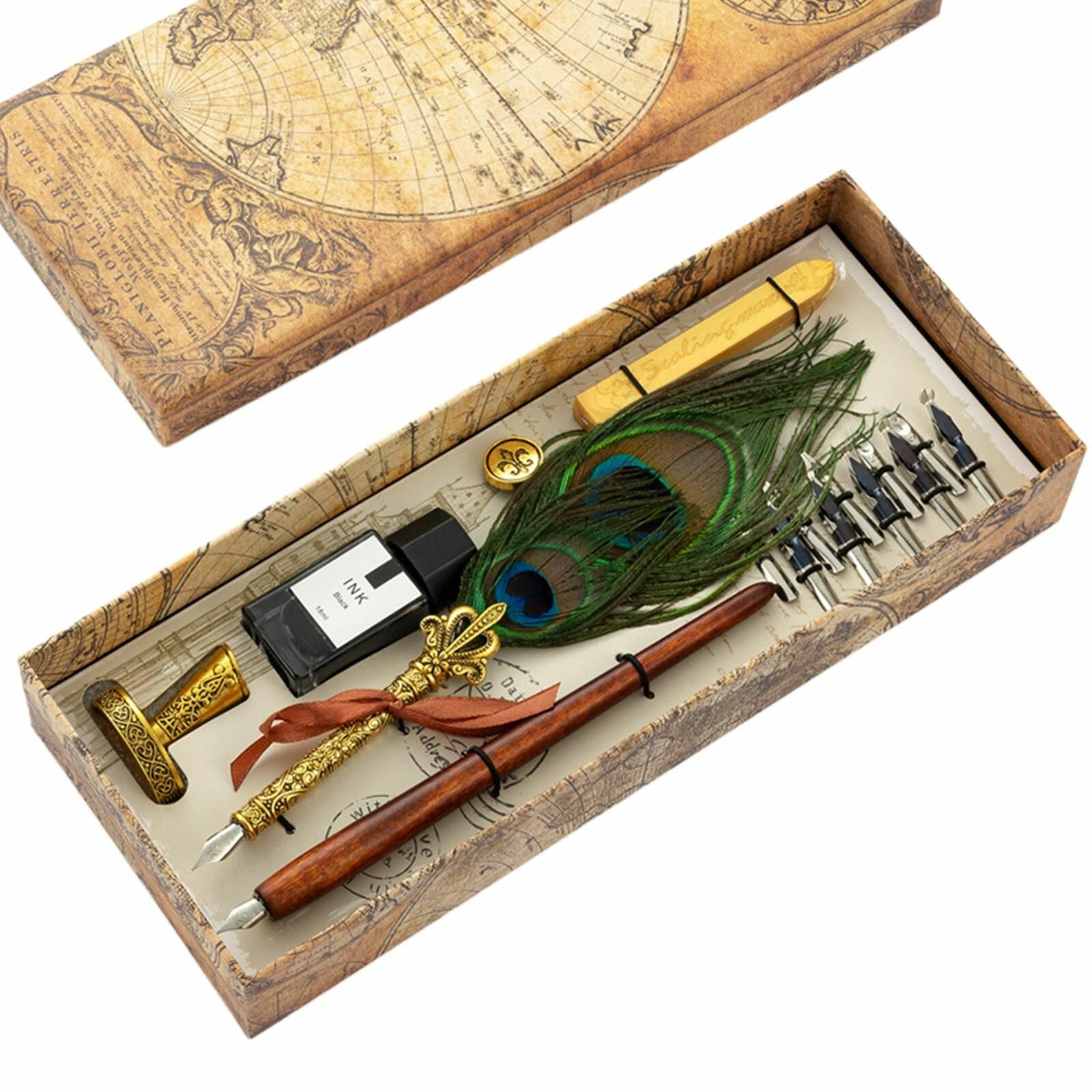 Ретро-набор перьев с 2 ручками для идеальной готической каллиграфии для начинающих, - СП275035П