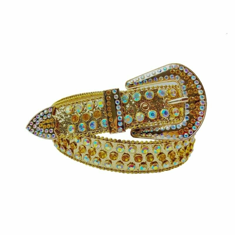 Пояса, Золотой пояс со стразами с блестками-золотой