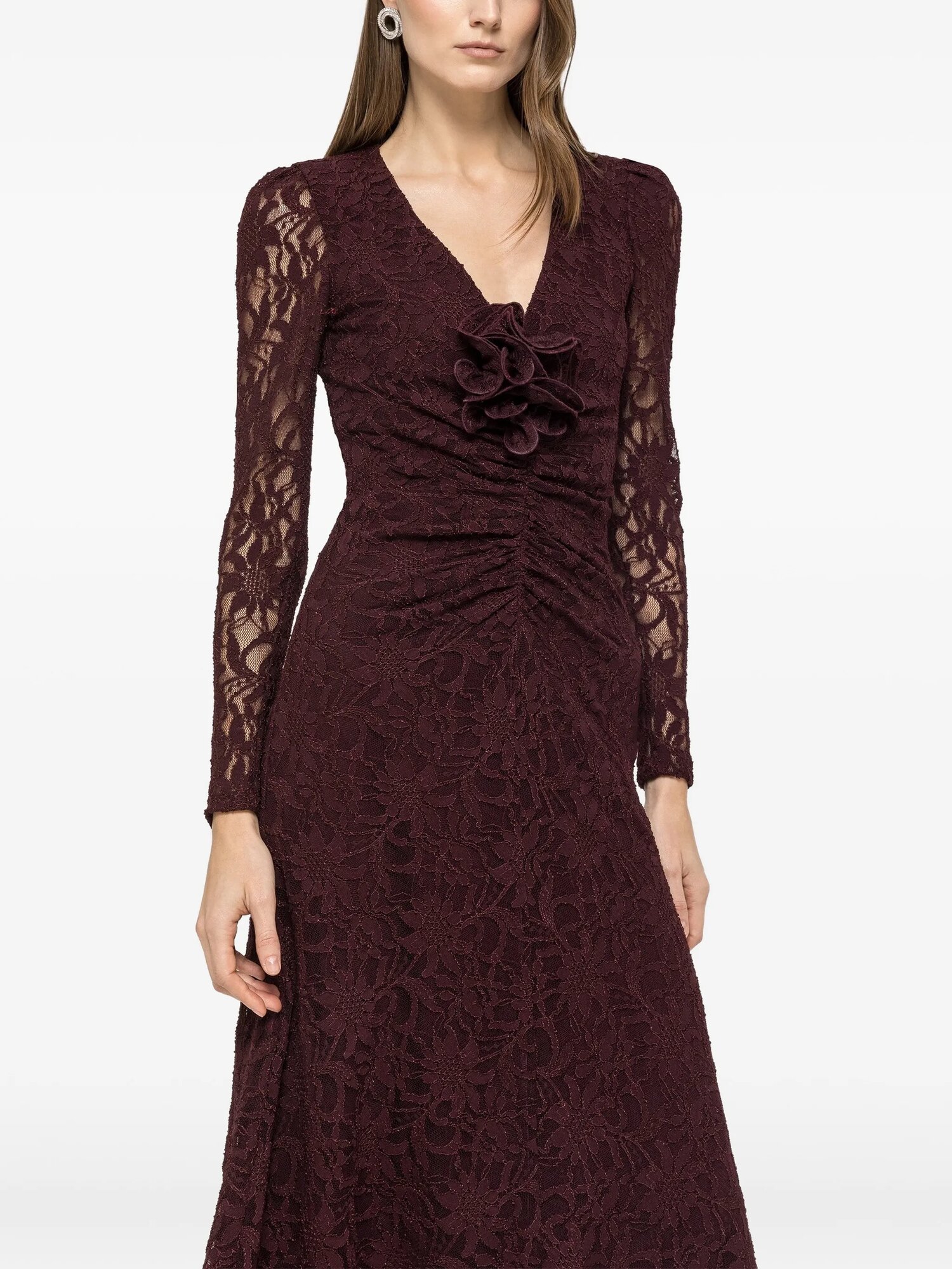 Платье Floral applique lace dress