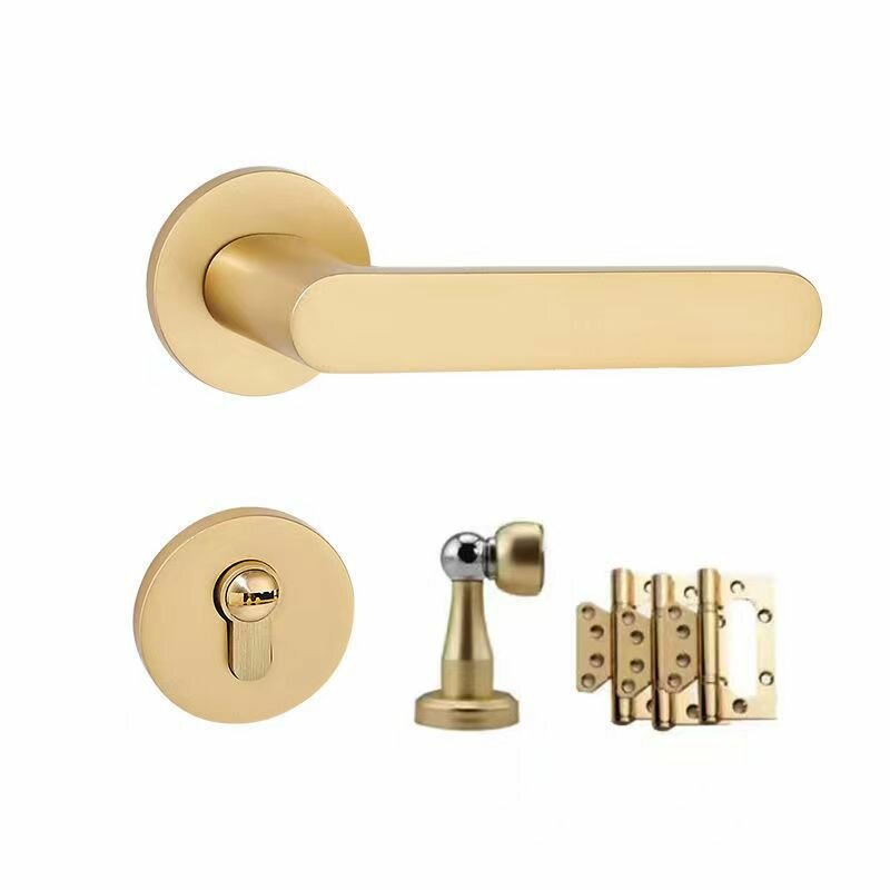 Золотой дверной замок для внутренней спальни, набор дверных замков в американском стиле, магнитный бесшумный дверной замок, ручка для деревянной двери