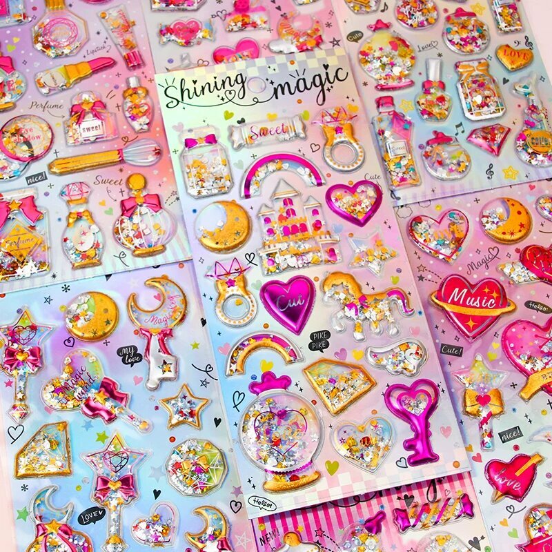 Детские наклейки с драгоценными камнями, кристаллы и бриллианты, наклейки принцессы с героями мультфильмов для девочек,