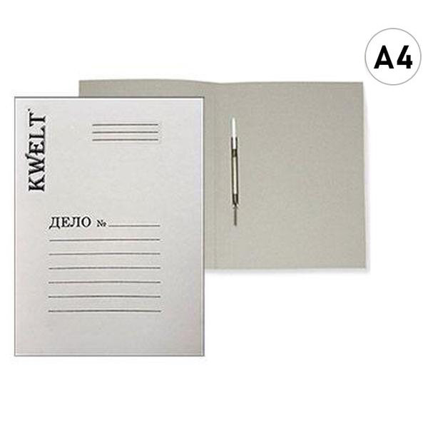 Скоросшиватель картонный Дело " KWELT " А4 360г/м2 немелованный, белый, количество: 200 штук