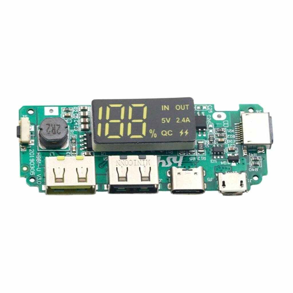 Принадлежности для инструментов, цифровой дисплей литиевой батареи 18650 с двойным мобильным модулем питания USB5V2.4A-три порта зарядки