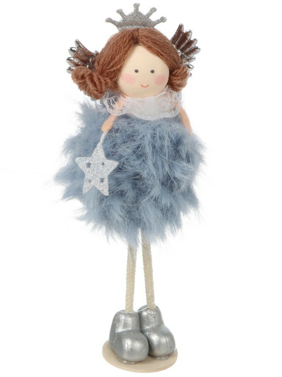 Фигурка декоративная Принцесса 20 см серо-голубая Y4-9410, интерьерная кукла для декора дома и детской комнаты