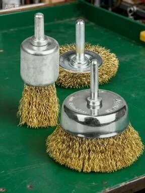 Набор щеток-крацовок для дрели 3 шт. Кисть 25мм, Чаша 50мм, диск 50мм