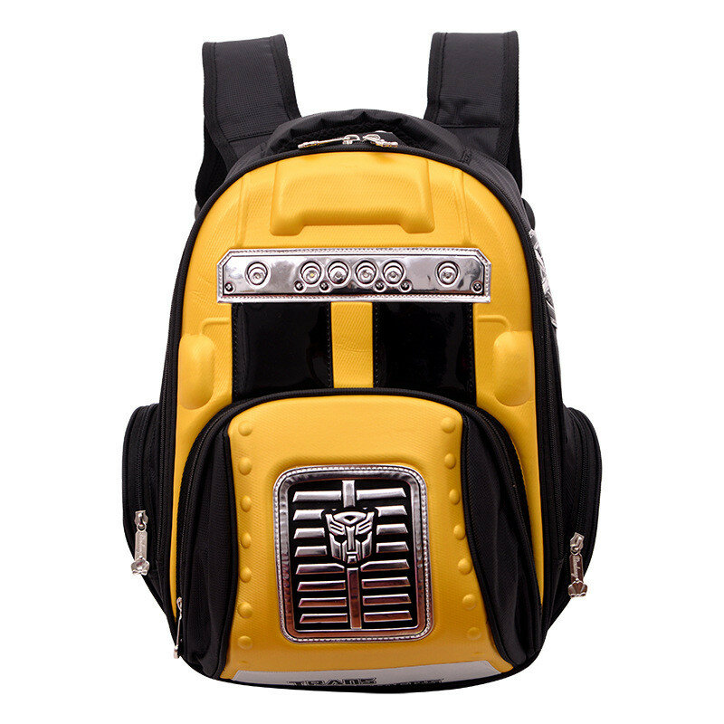 Backpack children's fashion and secure 3d elements large capacity for school essentials yellow 40*30*14cm 15.75*11.81*5.51in