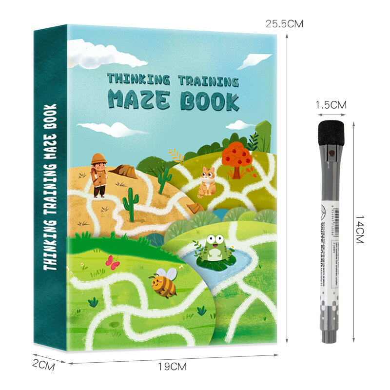 Детская ранняя образовательная книга с лабиринтом и стираемым ручкой, карточки для тренировки, игрушка для детского сада, раннее развитие и просвещение